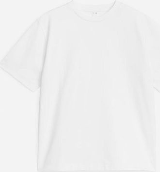 Arket Interlock-T-Shirt -Wei&szlig;