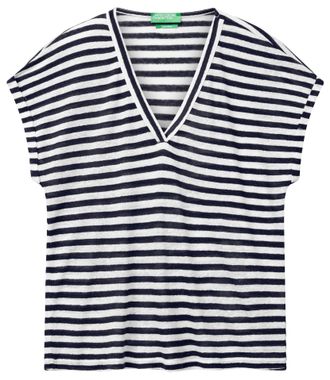 Benetton Damen 38o0d10a8 T-Shirt, Wei&szlig;, X-Small