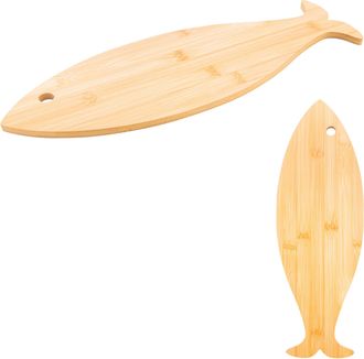 noTrash2003 Doppelset 2 St&uuml;ck Schneidbrett K&uuml;chenbrett Fr&uuml;hst&uuml;cksbrett zertifiziert nach (EC) No 1935/2004 in 5 Designs Huhn Schwein Kuh Tannenbaum Fisch (Fisch)