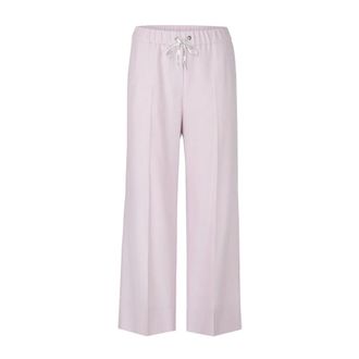 Marc Cain Femme, Pantalons, Rose, Taille: 36 FR Pantalon large en mélange de laine à taille haute
