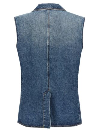 Coperni Womens Blue Cotton Sleeveless Jacket Clothing