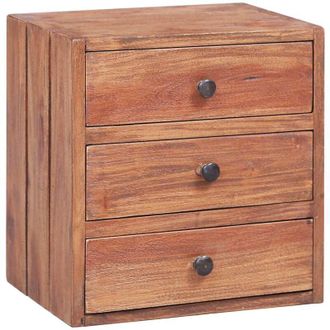 vidaXL Nachttisch mit 3 Schubladen 35x25x35 cm Altholz Massiv Vidaxl