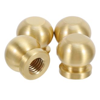 Holibanna 4 St&uuml;ck Messing M&ouml;belbeine Kleine Runde Sockelf&uuml;&szlig;e aus Messing mit Schrauben f&uuml;r Holztabletts Schmuckk&auml;stchen und Ablagefl&auml;chen Dekorative Messingf&uuml;&szlig;e