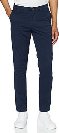 Jack & Jones Pantalon Chino Stretch coup&eacute; Slim Homme JPSTMARCO JJBOWIE, Couleurs:Bleu-Marine, Taille de Pantalon:34W / 30L, Longueur de Jambe:L30