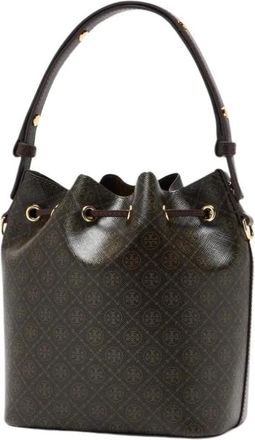 Tory Burch Femme, Sacs, Brun, Taille: ONE Size T Monogram Bucket Bag