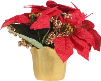 Angoily Weihnachtsdeko K&uuml;nstliche Weihnachtspflanzen f&uuml;r Innen und Au&szlig;endekoration Naturgetreue Kleine Bonsai als Weihnachtsszenen Deko-Requisiten