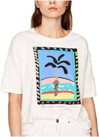 Pepe Jeans London Femme, Tops, Blanc, Taille: 38 FR T-Chemises