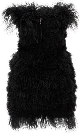 Sportmax Feathered Polyester Dress - Black