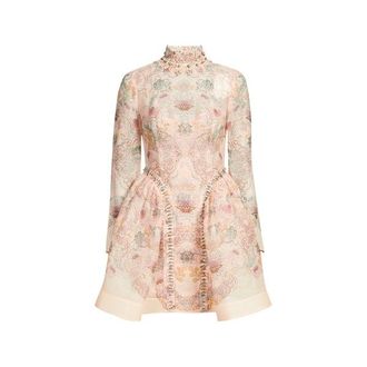 Zimmermann Mini robe &agrave; perles Rebellion en lin et soie