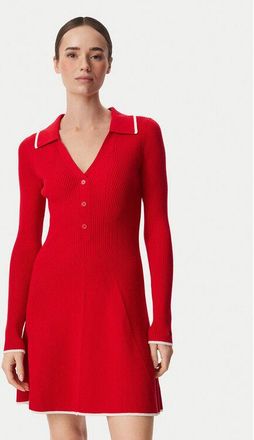 Tommy Jeans Strickkleid DW0DW23328 Rot Slim Fit
