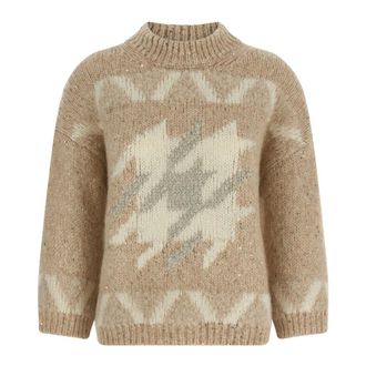 PESERICO Femme, Pulls, Multicolore, Taille: 38 FR Pull en fil dalpaga avec sequins