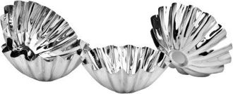 Premier Housewares 0805053 Runde geriffelte Brötchen/Kuchen Formen-4er-Set, Glaube, Silber