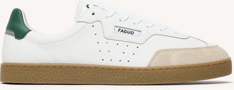 Faguo Baskets en cuir blanc et vert