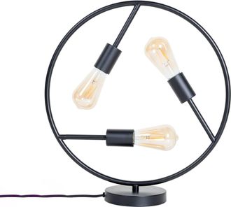 Lucande Tischlampe Linnard (Design, Modern) in Schwarz aus Metall (3 flammig E27) - Designer Tischleuchte Schreibtischlampe Nachttischlampe Wohnzimmerleuchte