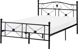 Beliani Bett mit Lattenrost Metall RODEZ 120 x 200 cm Schwarz