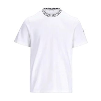 Moncler Homme, Tops, Blanc, Taille: 2XL T-Shirt Manches Courtes
