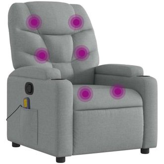 vidaXL vidaXL Massagesessel Hellgrau Stoff