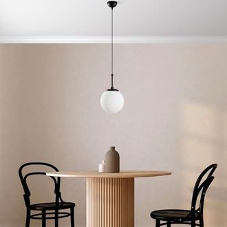 Opviq Elegant Black Chandelier, Adjustable Height 40-120 cm, Metal Body, Ø20 cm Cap, 1 x E27 Socket, Perfect for Modern Home Décor | IP20 Rated