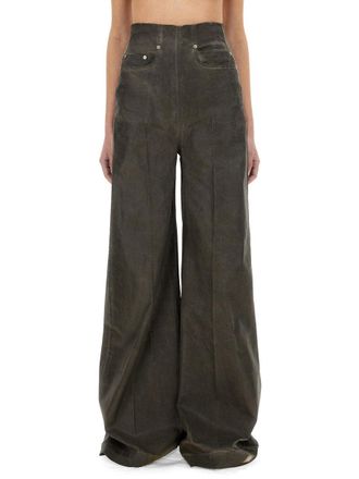 Rick Owens Wide-Fit Cotton Trousers - Gray