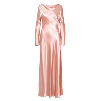 Alberta Ferretti Satin Long Dress - - Dresses - Damen - Rosa - L
