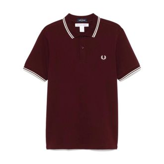 Comme Des Gar&ccedil;ons Bordeaux Poloshirt mit Logo-Stickerei - - Tops - Herren - Rot - M