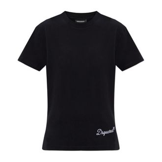 Dsquared2 Femme, Tops, Noir, Taille: 38 FR T-shirt avec Logo