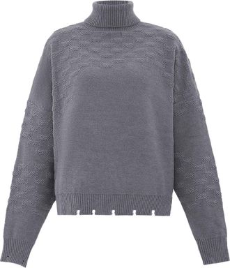 Faina Rollkragenpullover Damen hellgrau melange