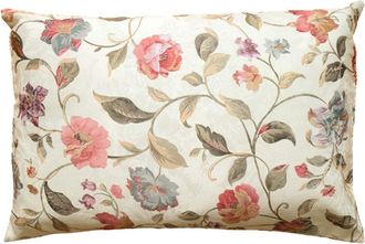 Heimtexland Moderne Landhaus Kissenhülle 40x60 cm aus hochwertigem Jacquard in hell Natur mit schönem Blumen Druck - Kissen Country Chic Typ312