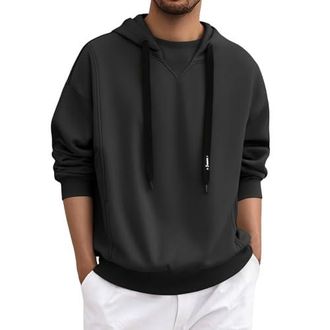 Generic Sweat &agrave; capuche pour homme, chaud, surdimensionn&eacute;, respirant, &eacute;lastique, pour lext&eacute;rieur, les loisirs, le streetwear, lhiver, lautomne, robuste, de ha