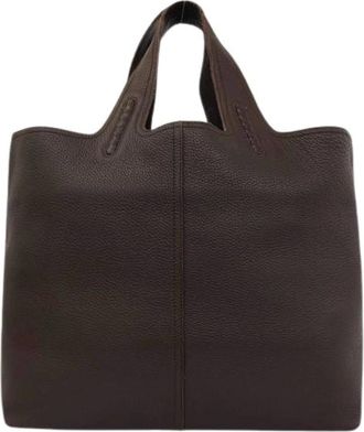 Bottega Veneta Sac cabas en cuir Intrecciato Pre-owned - Femme - Pre-owned - Brun - Taille: ONE Size