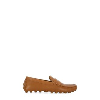 Tod's Braune Lederloafer Runde Zehe Schuhe - - Shoes - Damen - Braun - 40 EU