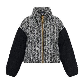 Balmain Femme, Vestes, Noir, Taille: 40 FR Veste matelass&eacute;e en tweed bicolore