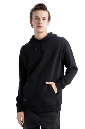 DeFacto Langarm Pullover Herren - Rundhalsausschnitt Sweatshirt f&uuml;r HerrenBLACK,XXL