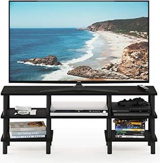 Furinno Mehrzweck-TV-Regal mit 3 Ebenen, holz, Espresso/Schwarz, 29.49 x 119.9 x 47.09 cm