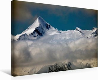 Calvendo Premium Textil-Leinwand 45 x 30 cm Quer-Format Gletscher Skigebiet Kitzsteinhorn | Wandbild, HD-Bild auf Keilrahmen, Fertigbild auf hochwertigem Vlies