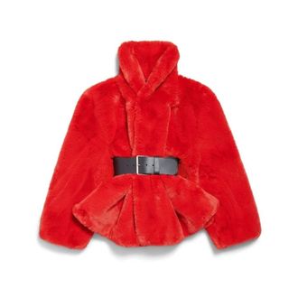 Balenciaga Faux Fur & Shearling Jacken - - Jackets - Damen - Rot - S