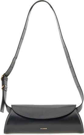 Jil Sander Womens Small Cannoli Bag Black Leather Shoulder
