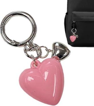 Generic Porte-clés en forme de coeur, porte-clés pour couple, porte-clés assorti, mignon pour sacs à main, sacs à dos, rose, Refer to description