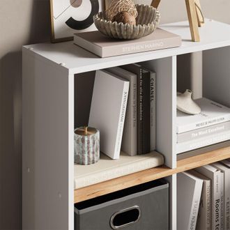 Vicco Meuble de rangement cube Tetra, Ch&ecirc;ne blanc/force de lor, 72x72.6cm, Vicco
