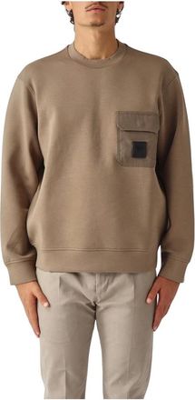 Emporio Armani Homme, Sweatshirts et sweats &agrave; capuche, Brun, Taille: M SweaT-shirt ASV en jersey double avec poche et &eacute;cusson logo