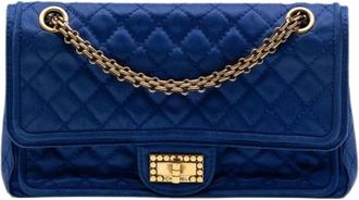 Chanel Sac bandouli&egrave;re en satin matelass&eacute; Pre-owned - Femme - Pre-owned - Bleu - Taille: ONE Size