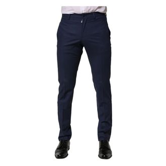 Dolce & Gabbana Dunkelblaue Wollkleidformale Hosen - - Trousers - Herren - Blau - S