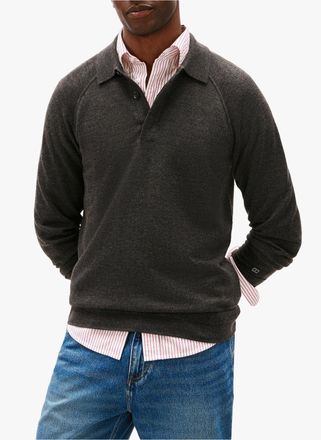 Tommy Hilfiger Pull col polo en laine m&eacute;lang&eacute;e