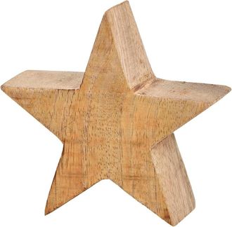 Matches 21 matches21 Dekofigur Stern Mangoholz Holzstern Figur Aufsteller Winterdekoration Weihnachten Holz Natur 1 STK 10x10x4 cm