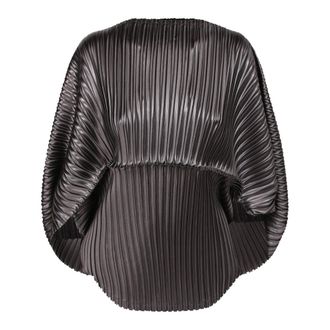 Issey Miyake Femme, Blouses et Chemises, Noir, Taille: 40 FR Haut &agrave; Plis M&eacute;tal Gloss&eacute;