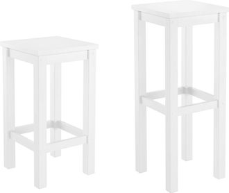 Erst-Holz Weißer Barhocker Tresenhocker Kiefer Massivholz wählbar in 60 cm oder 80 cm V-90.71-44-45W