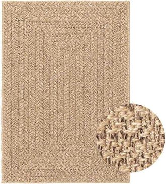 vidaXL vidaXL Teppich ZIZUR Beige 120x170 cm Jute-Optik Indoor und Outdoor