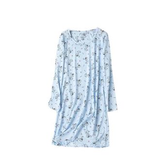 Generic Chemise de nuit chaude pour femme - Manches longues - Chemise de nuit - Chemise de nuit mignonne - V&ecirc;tement de nuit d&eacute;contract&eacute; - Chemise de nuit impr