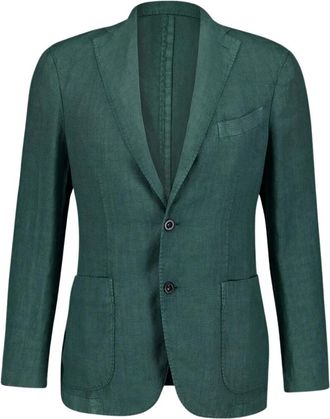Boglioli Gr&uuml;ne Leinenjacke Reverskragen - - Jackets - Herren - Gr&uuml;n - 4XL