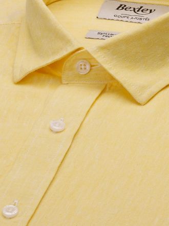 Bexley Silbert - Chemise homme chambray jaune pale